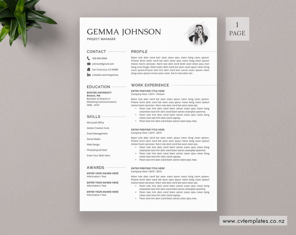 CV Template for MS Word, Best Selling Curriculum Vitae, 1-3 Page CV ...