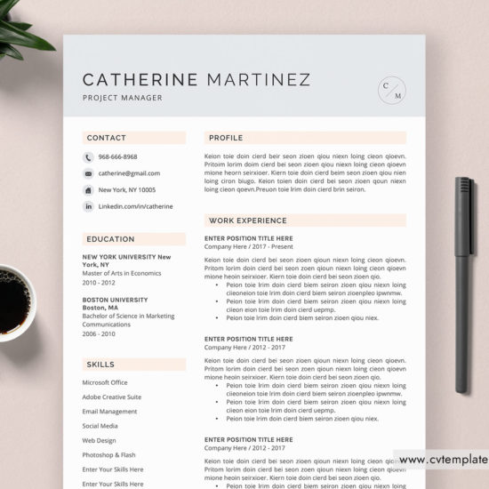 New Zealand Professional CV Template for MS Word, Curriculum Vitae ...