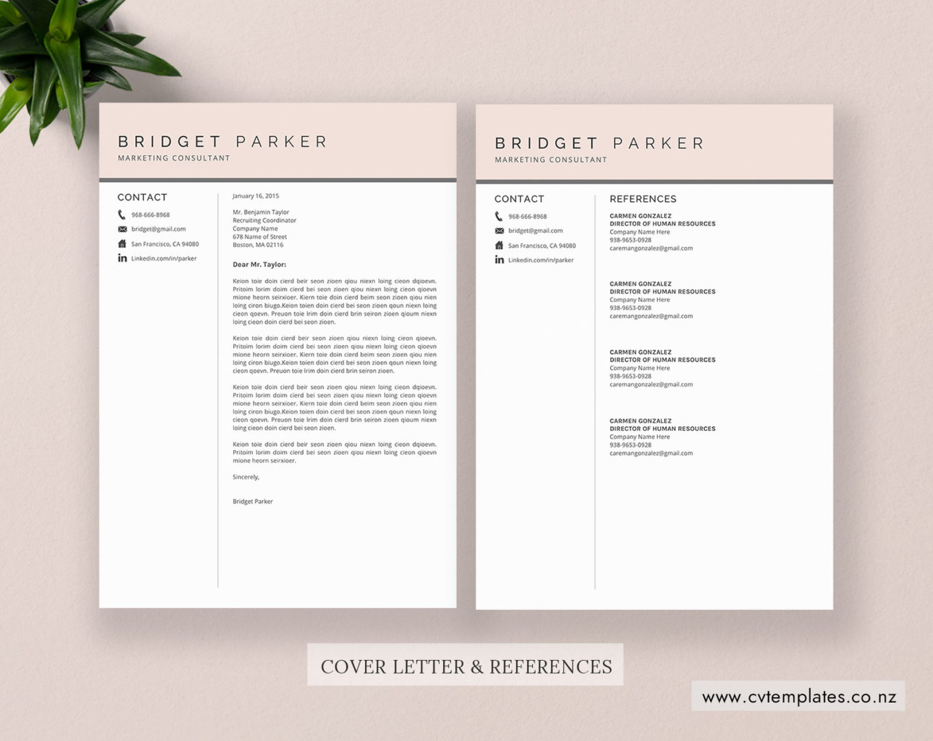 CV Template for MS Word, Curriculum Vitae, Modern & Creative CV ...