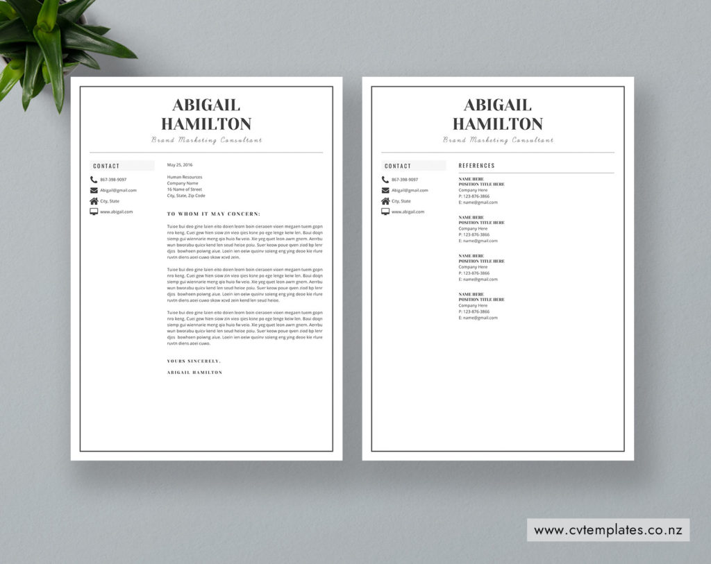 CV Template for MS Word, Curriculum Vitae, Editable CV Template, Cover ...