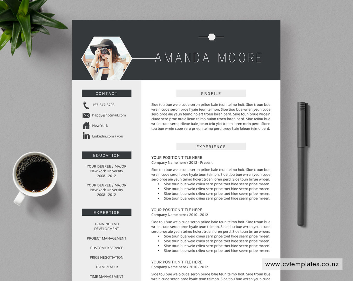 CV Template for MS Word, Curriculum Vitae, Best Selling CV Template ...