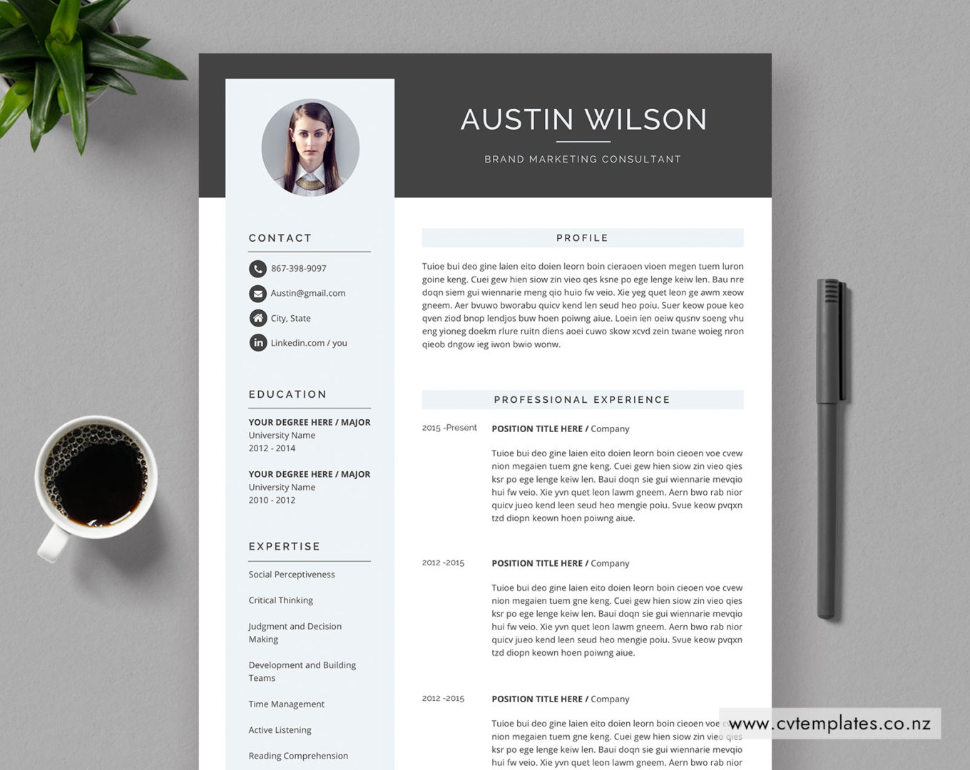 www.cvtemplates.co.nz-New Zealand CV Template-Austin CV Template-01 ...