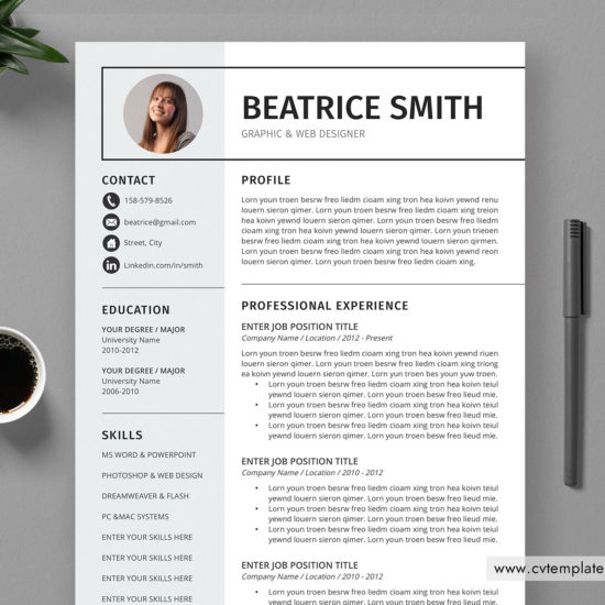 New Zealand Professional CV Template for MS Word, Curriculum Vitae ...