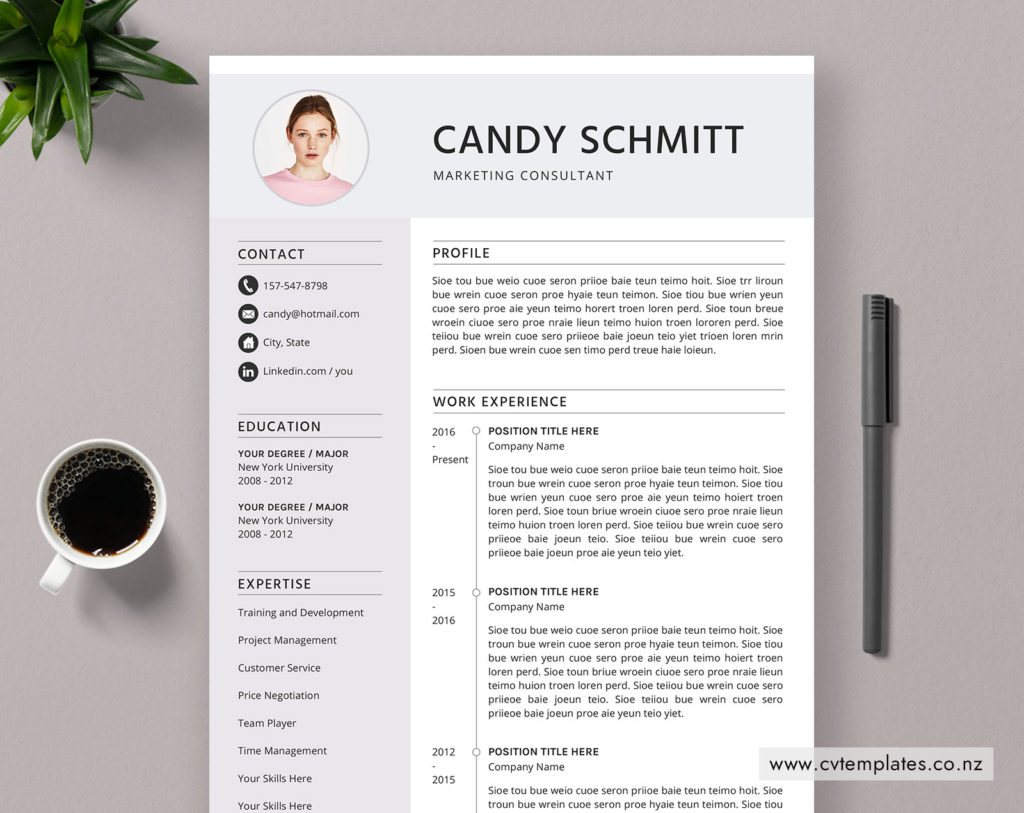 CV Template for MS Word, Curriculum Vitae, Elegant and Modern CV ...