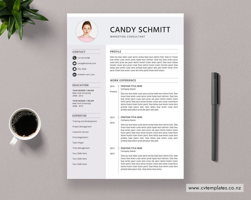 CV Template for MS Word, Curriculum Vitae, Elegant and Modern CV ...
