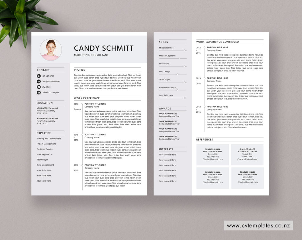 CV Template for MS Word, Curriculum Vitae, Elegant and Modern CV ...