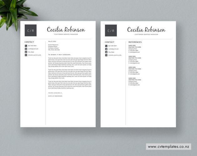 CV Template for MS Word, Simple Curriculum Vitae, Minimalist CV ...