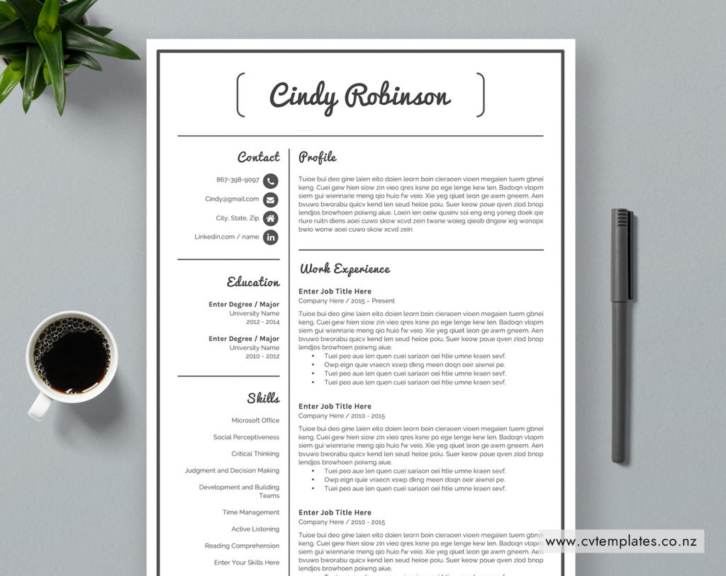 www.cvtemplates.co.nz-New Zealand CV Template-Cindy CV Template-01 ...