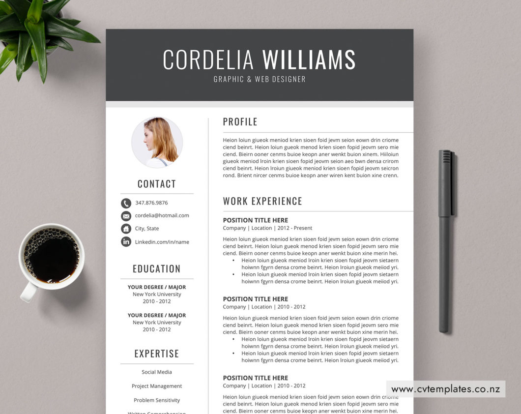 CV Templates Bundle for MS Word, Curriculum Vitae, Cover Letter, Simple ...