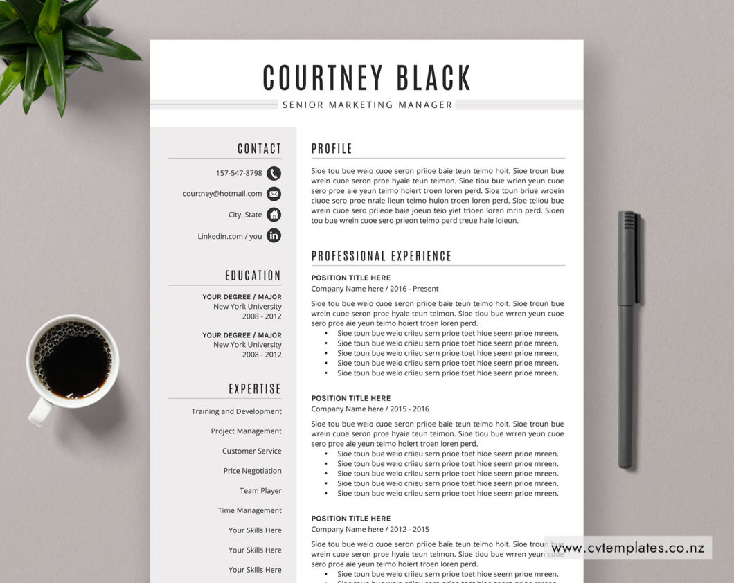 CV Templates Bundle for MS Word, Professional Resume Template, Creative ...