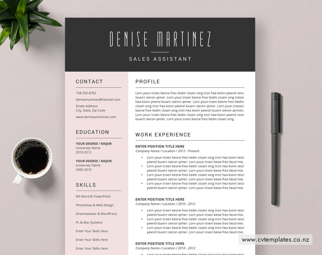 www.cvtemplates.co.nz-New Zealand CV Template-Denise CV Template-01 ...