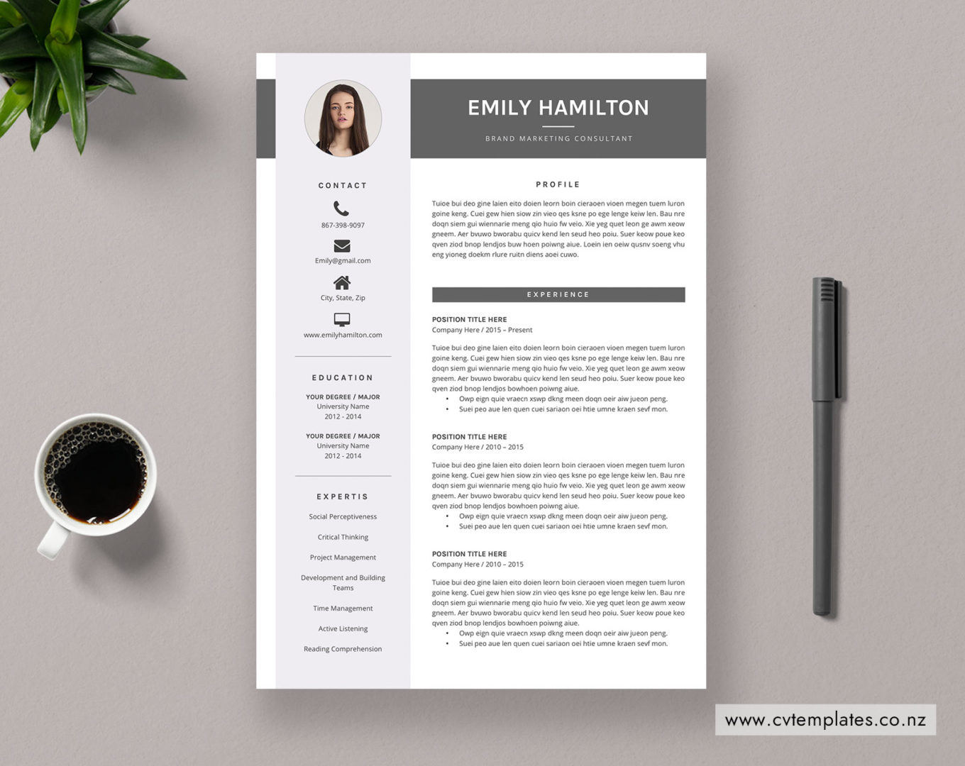 www.cvtemplates.co.nz-New Zealand CV Template-Emily CV Template-02 ...
