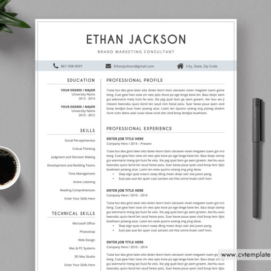 New Zealand CV Template Word, Curriculum Vitae, Editable CV Format, 1 ...