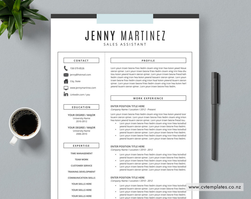 www.cvtemplates.co.nz-New Zealand CV Template-Jenny CV Template-01 ...