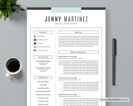 www.cvtemplates.co.nz-New Zealand CV Template-Jenny CV Template-01 ...