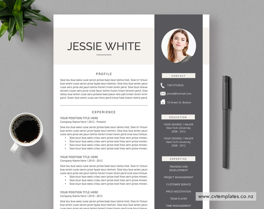 www.cvtemplates.co.nz-New Zealand CV Template-Jessie CV Template-01 ...