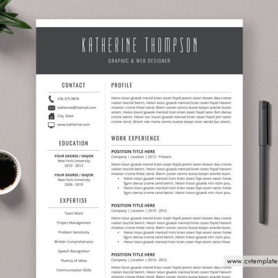 New Zealand CV Template, Cover Letter, Professional Resume, Simple ...