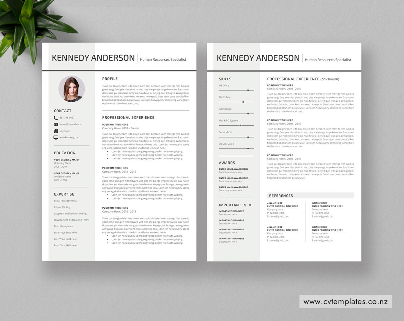 CV Template for MS Word, Curriculum Vitae, Simple and Clean CV Template ...