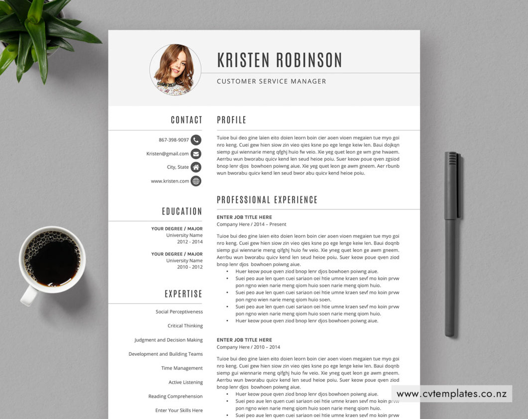 CV Template for MS Word, Curriculum Vitae, Minimalist CV Template ...