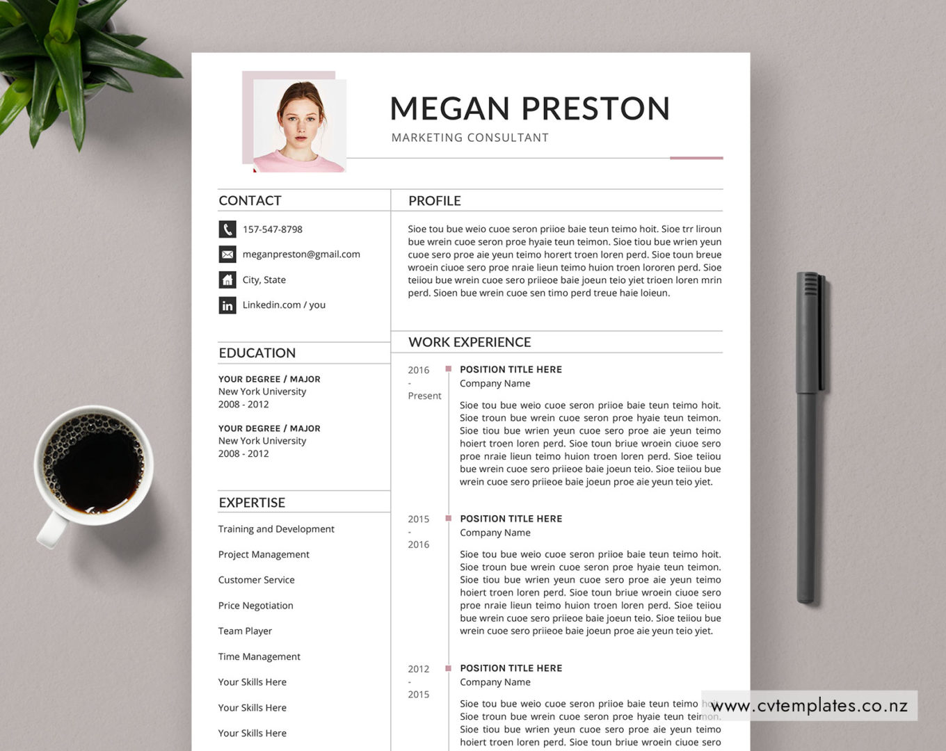 www.cvtemplates.co.nz-New Zealand CV Template-Megan CV Template-01 ...
