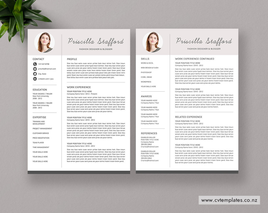 Creative and Modern CV Templates, Cover Letter Templates, References ...