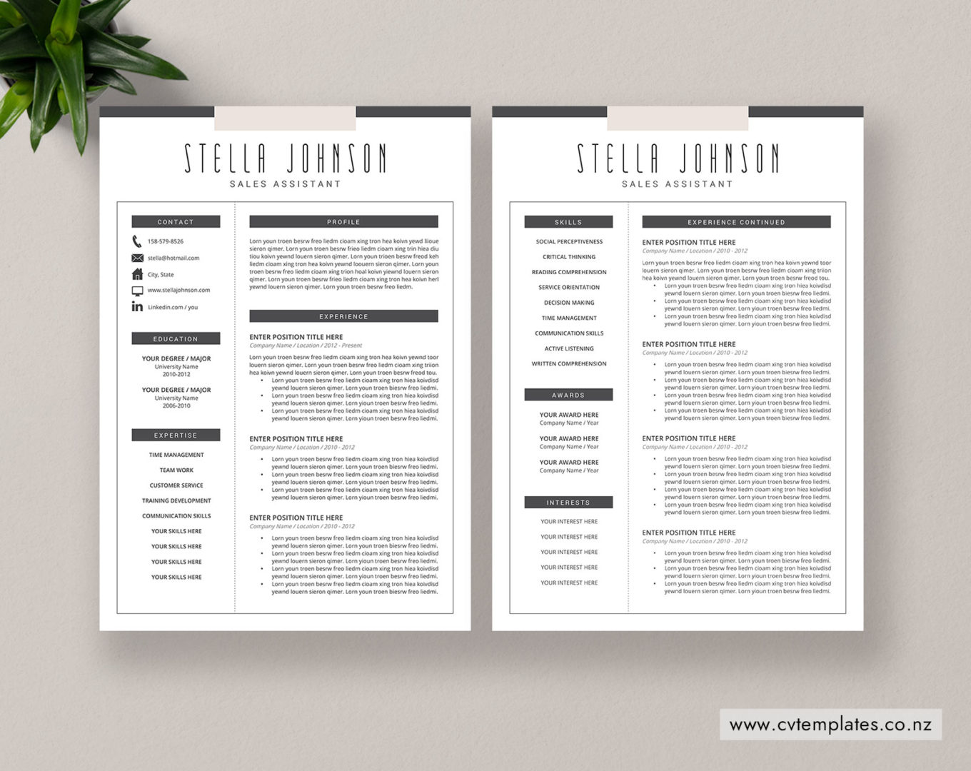 www.cvtemplates.co.nz-New Zealand CV Template-Stella CV Template-03 ...