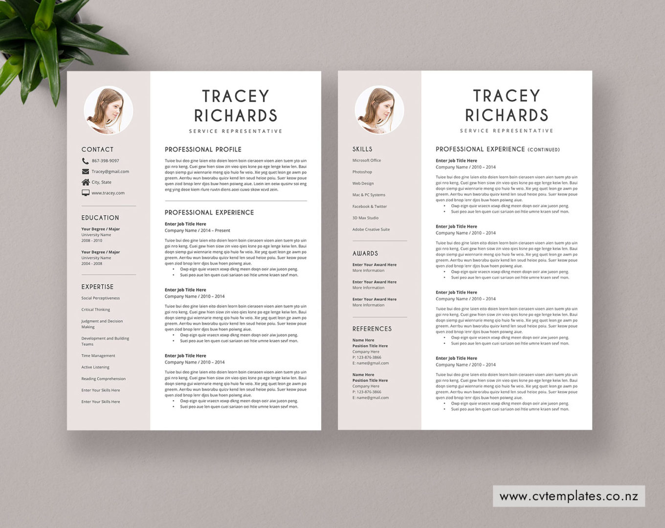 CV Template for MS Word, Minimalist Curriculum Vitae, Editable CV ...