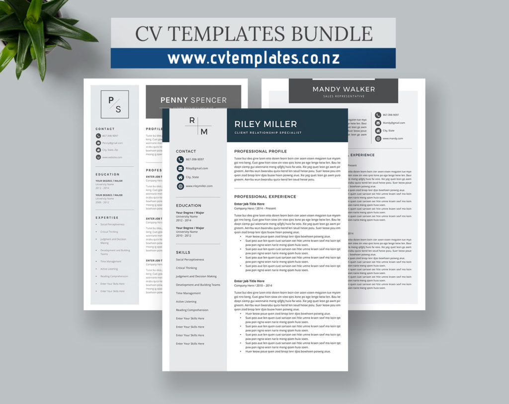 CV Templates Bundle for MS Word, Curriculum Vitae, Cover Letter ...