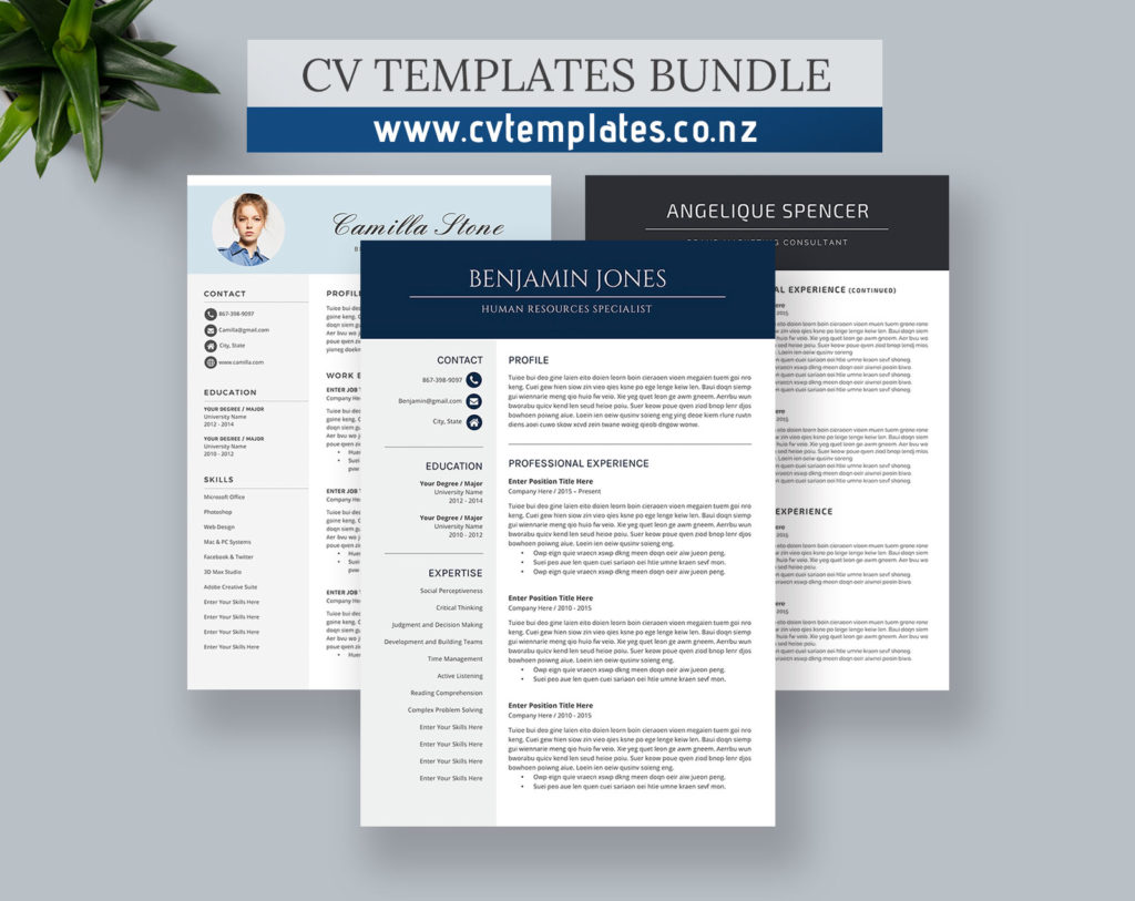 CV Templates Bundle for MS Word, Curriculum Vitae, Cover Letter, Clean ...