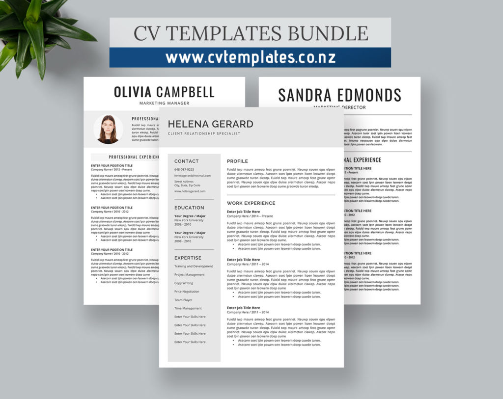 CV Templates Bundle for MS Word, Curriculum Vitae, Cover Letter, Clean ...