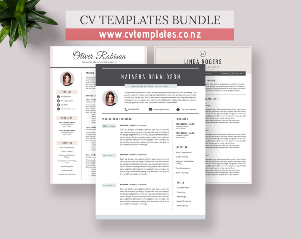 CV Templates Bundle for MS Word, Curriculum Vitae, Creative Resume ...