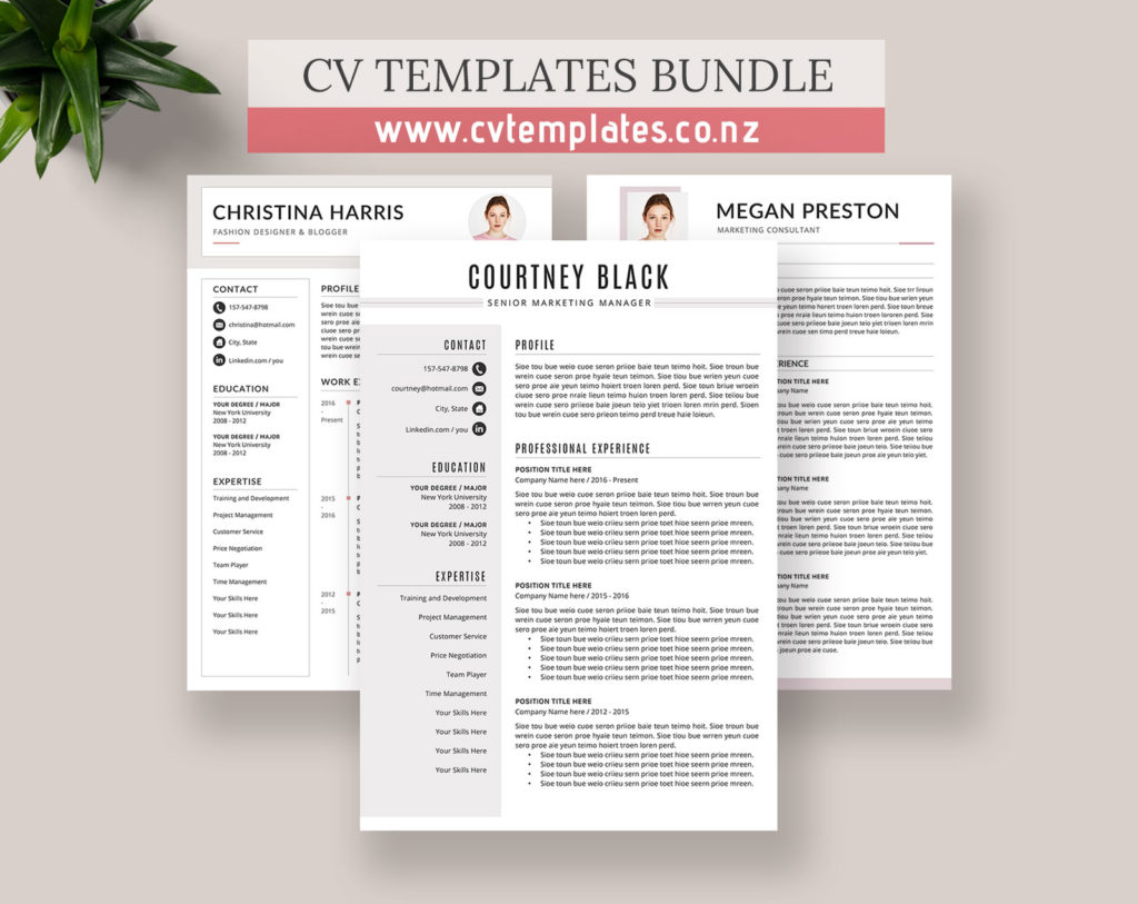 CV Templates Bundle for MS Word, Professional Resume Template, Creative ...