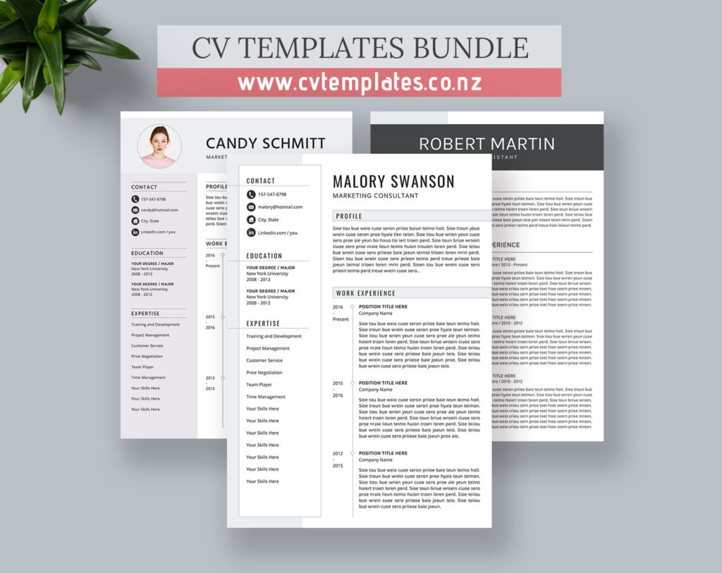 CV Templates Bundle for MS Word, Professional Resume Template, Creative ...